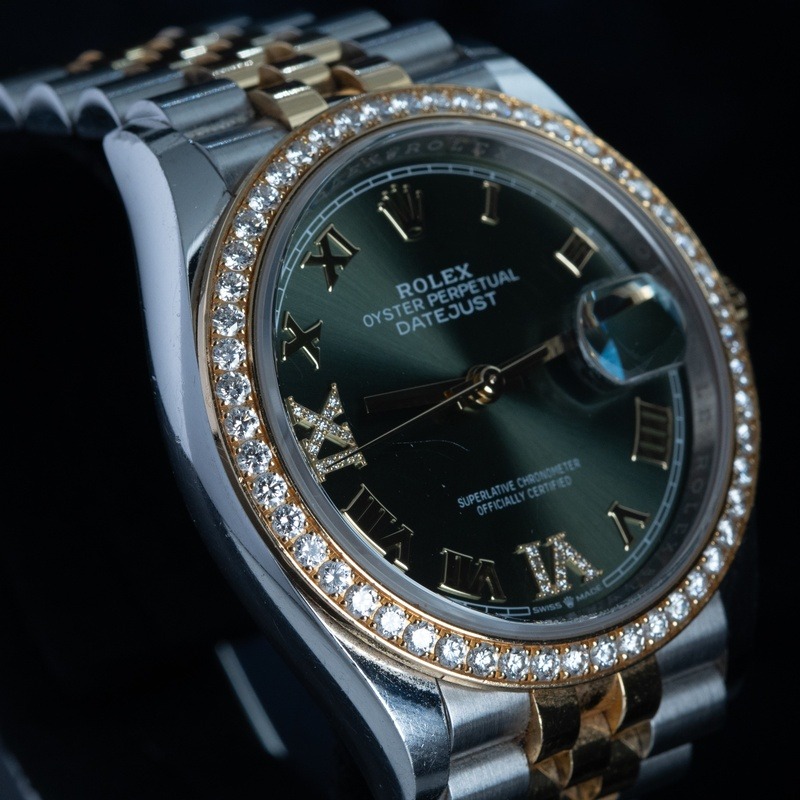 ROLEX Datejust Automático Acero y oro Esfera Verde - Oro Express