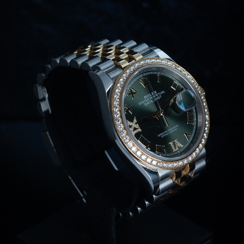 ROLEX Datejust Automático Acero y oro Esfera Verde - Oro Express